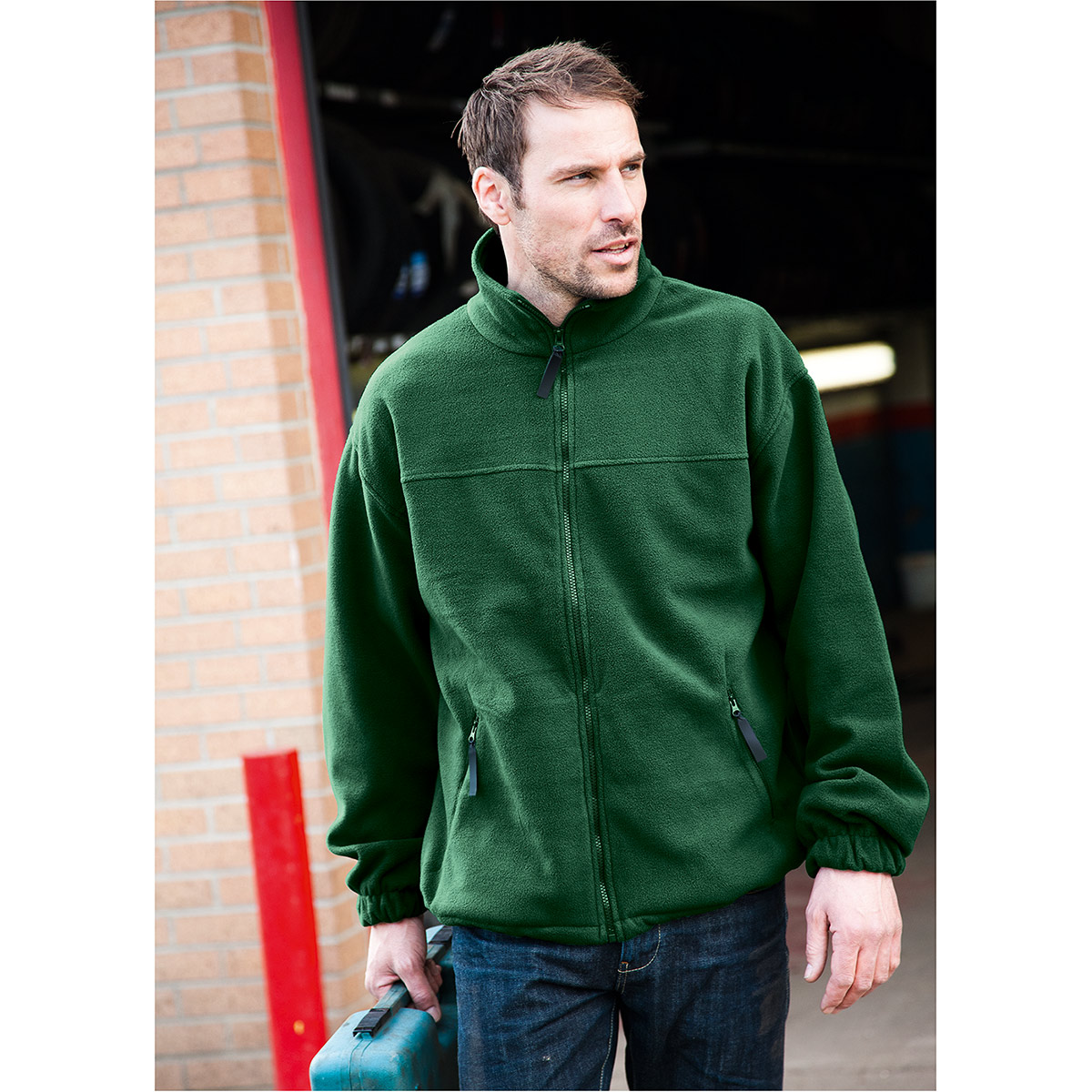 Arco Essentials Unisex Bottle Green Fleece Jacket | Arco Essentials ...