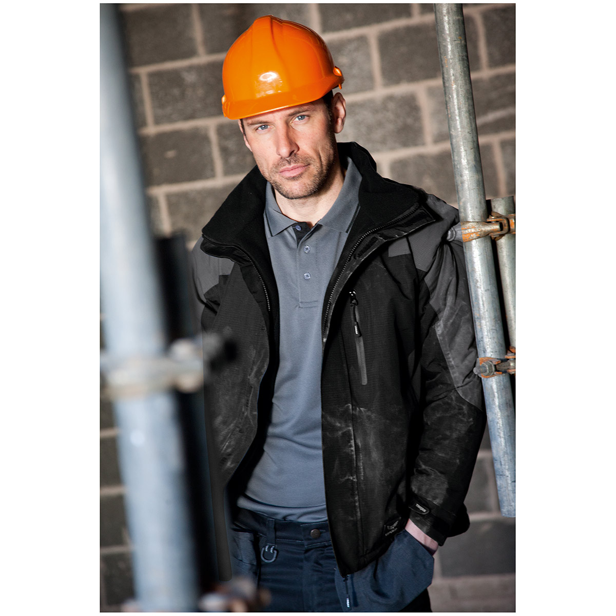 TROJAN Navigator Black/Grey Waterproof Jacket | TROJAN | Work Jackets ...