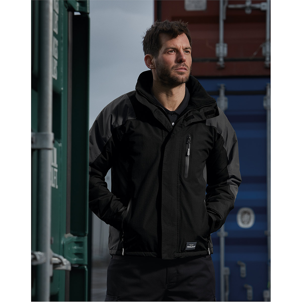 TROJAN Navigator Black/Grey Waterproof Jacket | TROJAN | Work Jackets ...