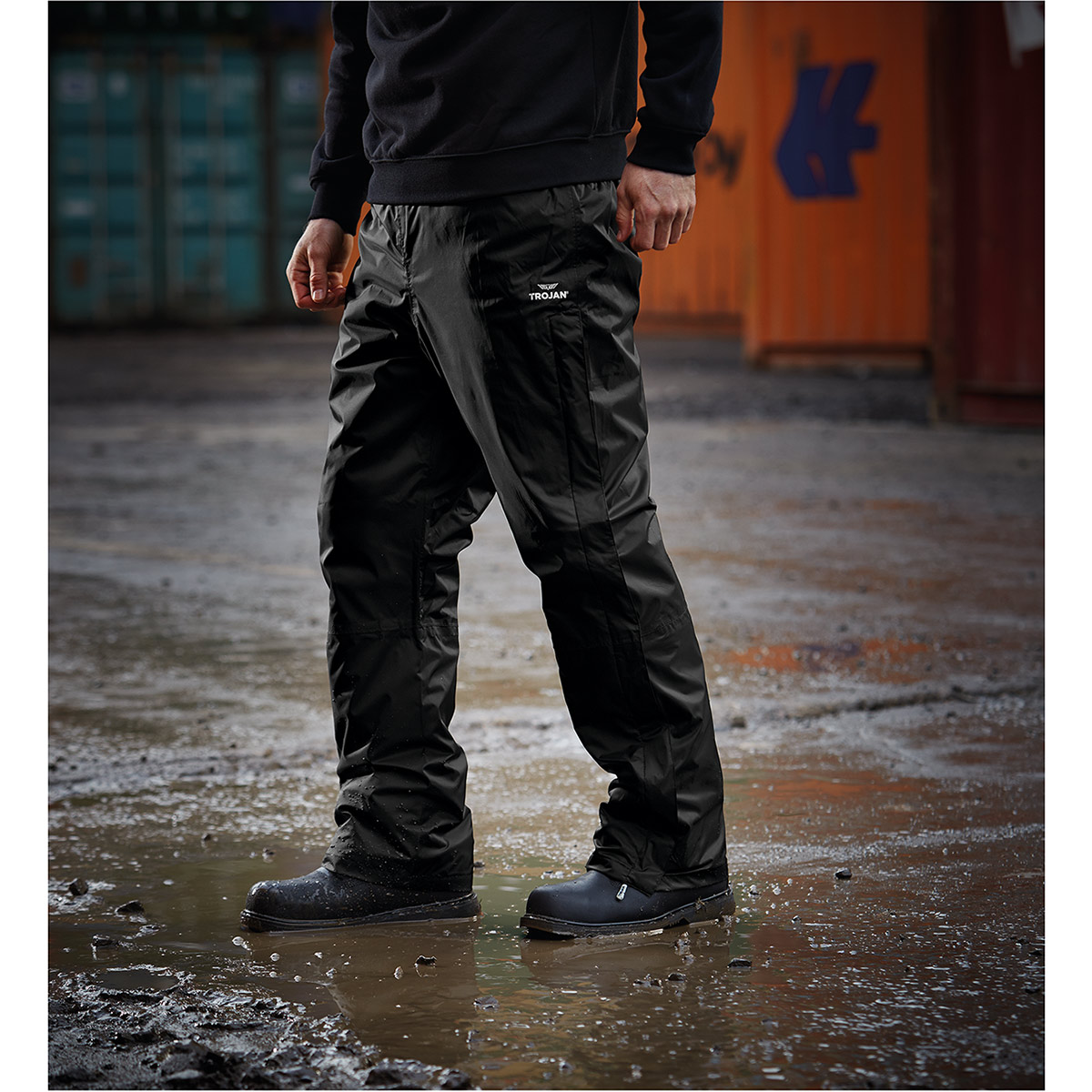 TROJAN Black Waterproof Overtrousers | TROJAN | Work Trousers | Arco