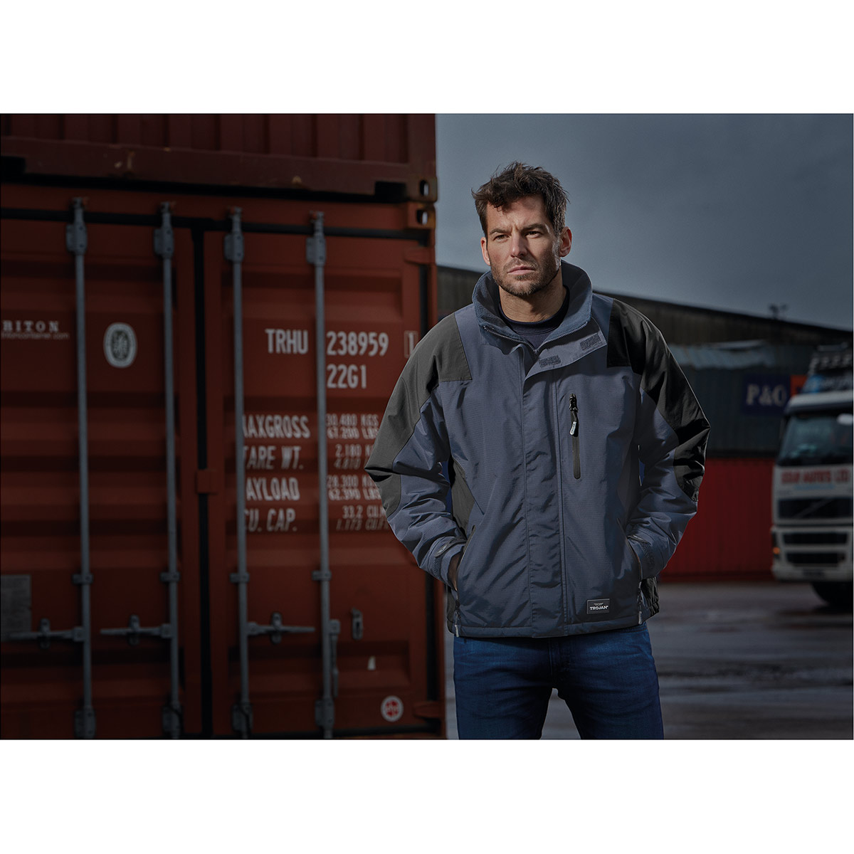 TROJAN Navigator Navy/Grey Waterproof Jacket | TROJAN | Work Jackets ...