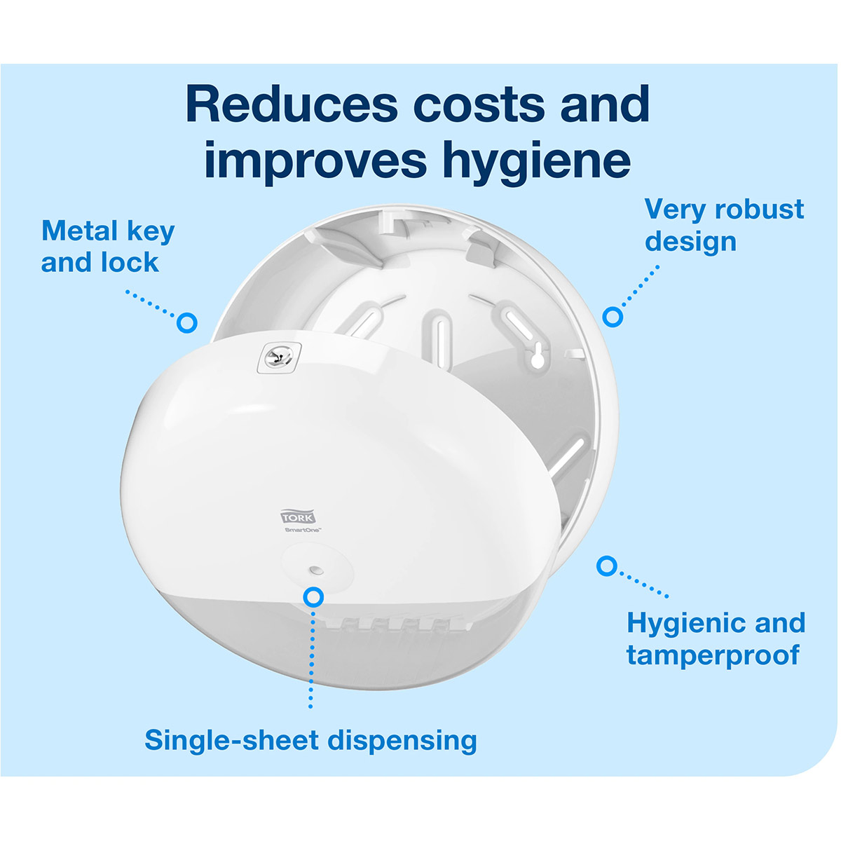 Tork SmartOne Elevation T8 White Toilet Roll Dispenser | Tork | Paper ...