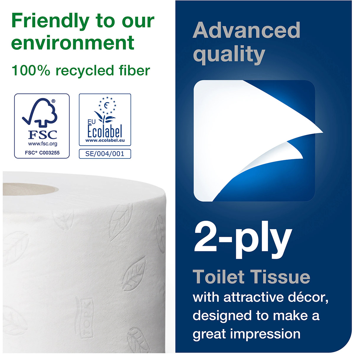 Tork Advanced T2 White Mini Jumbo Toilet Roll 170m (Case of 12) | Tork ...