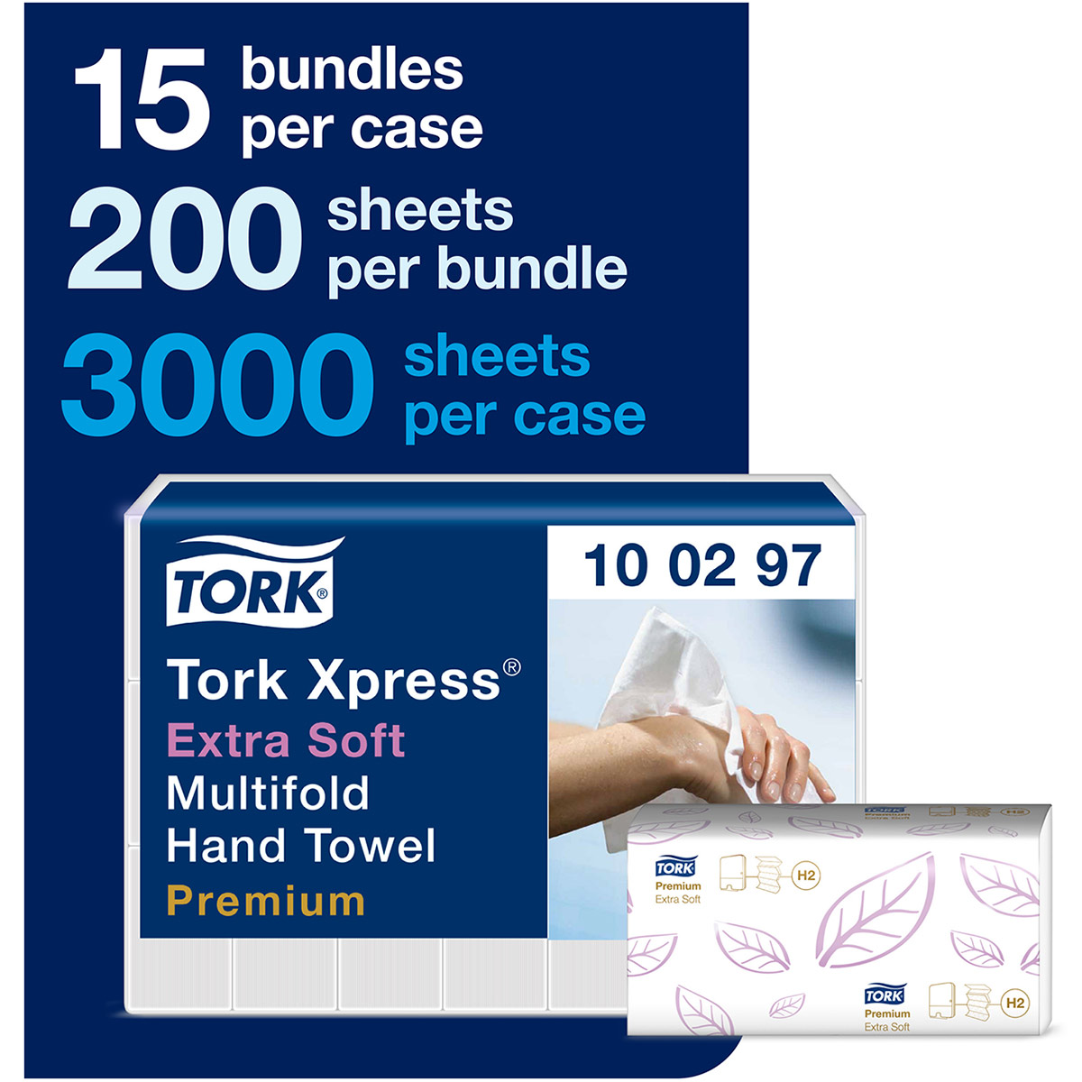 Tork Xpress Premium H2 White Extra-Soft Multifold Paper Towel Pack ...