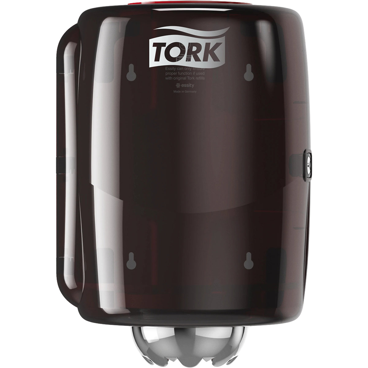 Tork Elevation M2 Red/Smoke Centrefeed Dispenser | Tork | Paper and Wipe Dispensers | Arco