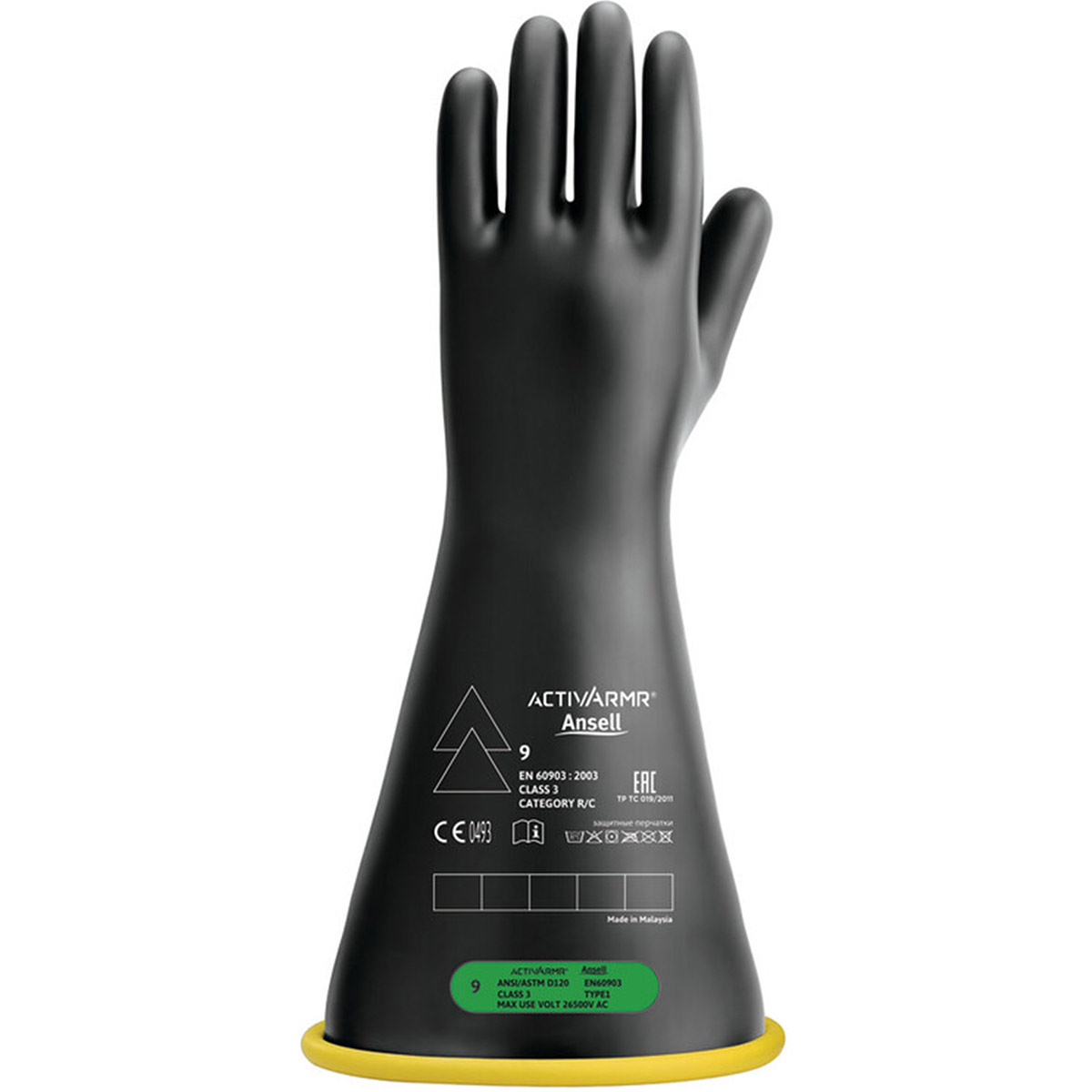 Ansell ActivArmr Black 410mm Class-3 Electrical Safety Gloves | Ansell | Gauntlets | Arco