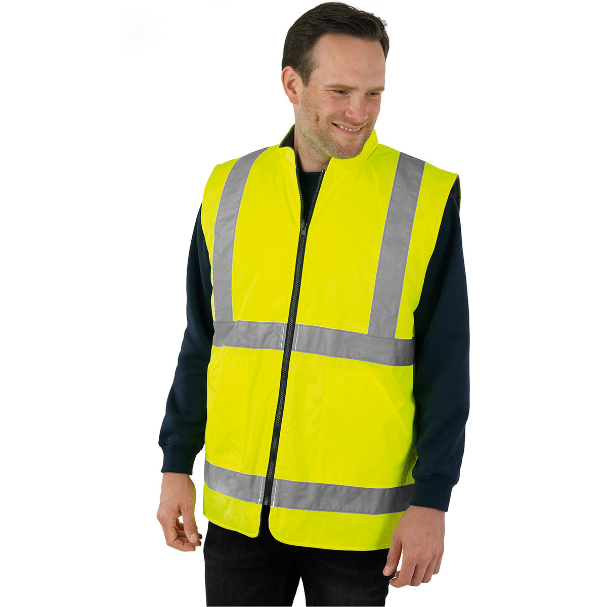 Arco Yellow Interactive Reversible Hi-Vis Body Warmer | Arco | Body ...
