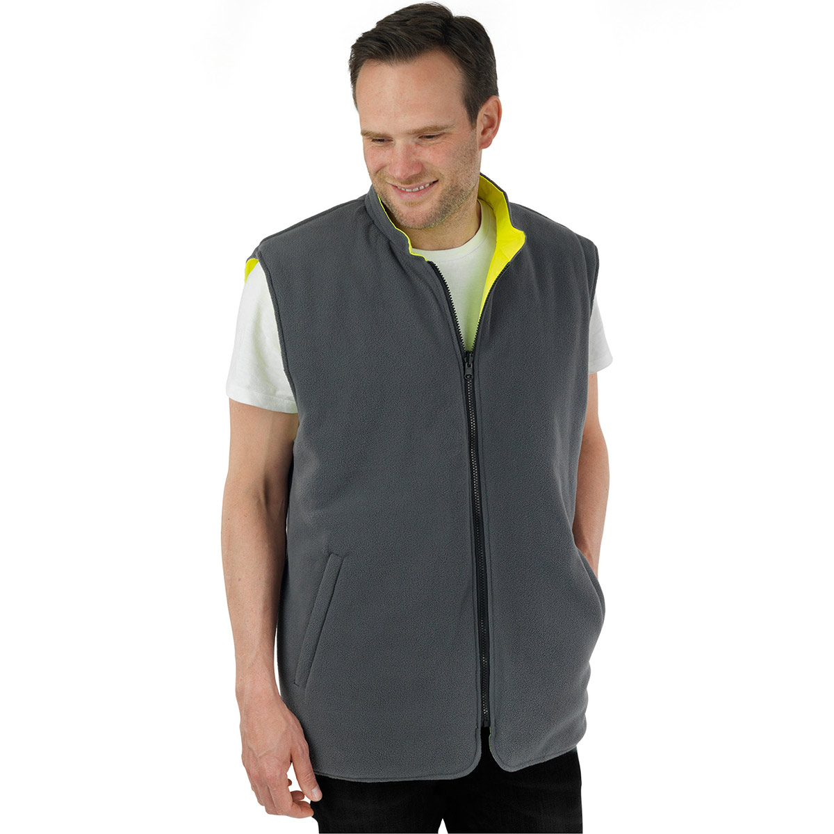 Arco Yellow Interactive Reversible Hi-Vis Body Warmer | Arco | Body ...