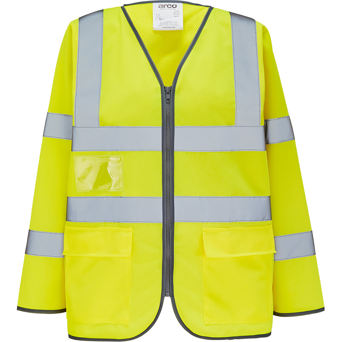 Arco Ultra Yellow Long-Sleeve Zip-Up Hi-Vis Vest | Arco | Hi-Vis ...