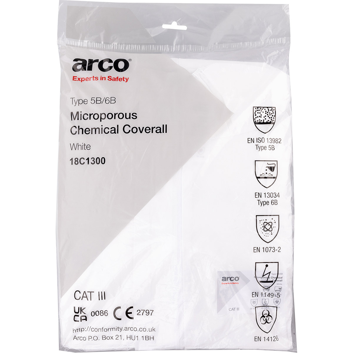 Arco White Type 5B/6B Chemical Coverall | Arco | Arco | Arco