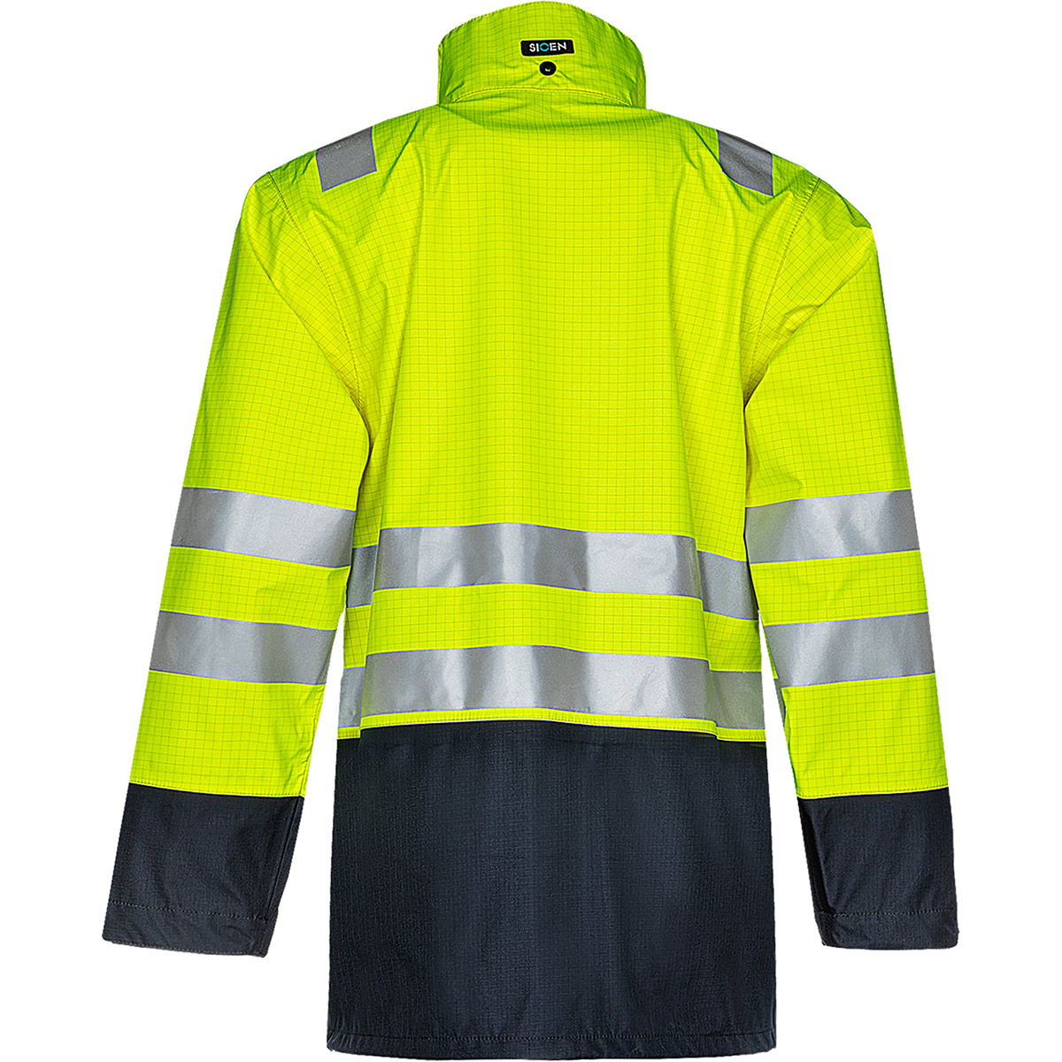 Sioen Kaldvik Men’s Yellow/Navy Hi-Vis Arc-Flash Jacket | Sioen | Multi-Hazard Protective ...