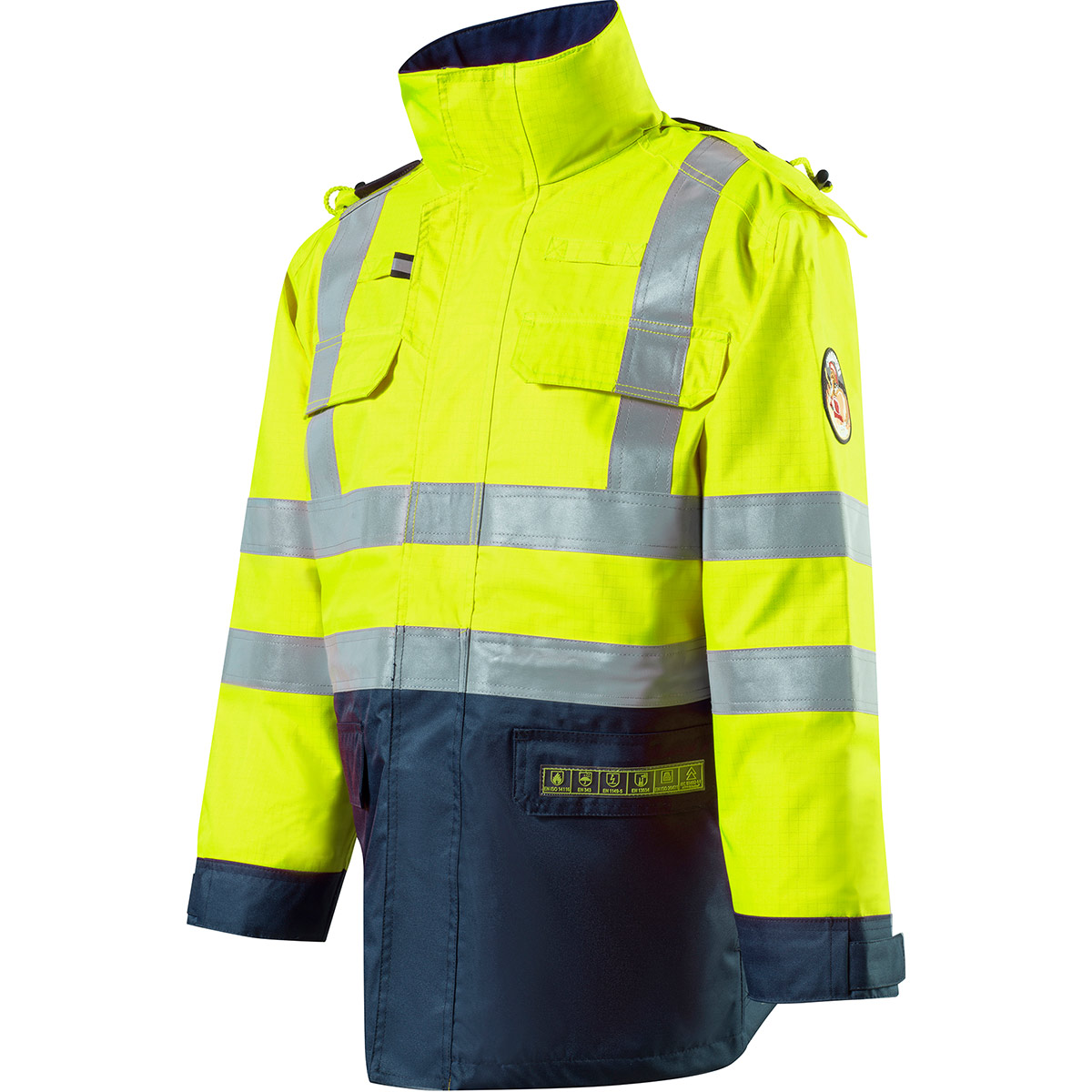 Roots Stormbuster Classic Yellow/Navy Hi-Vis Flame-Retardant Coat ...