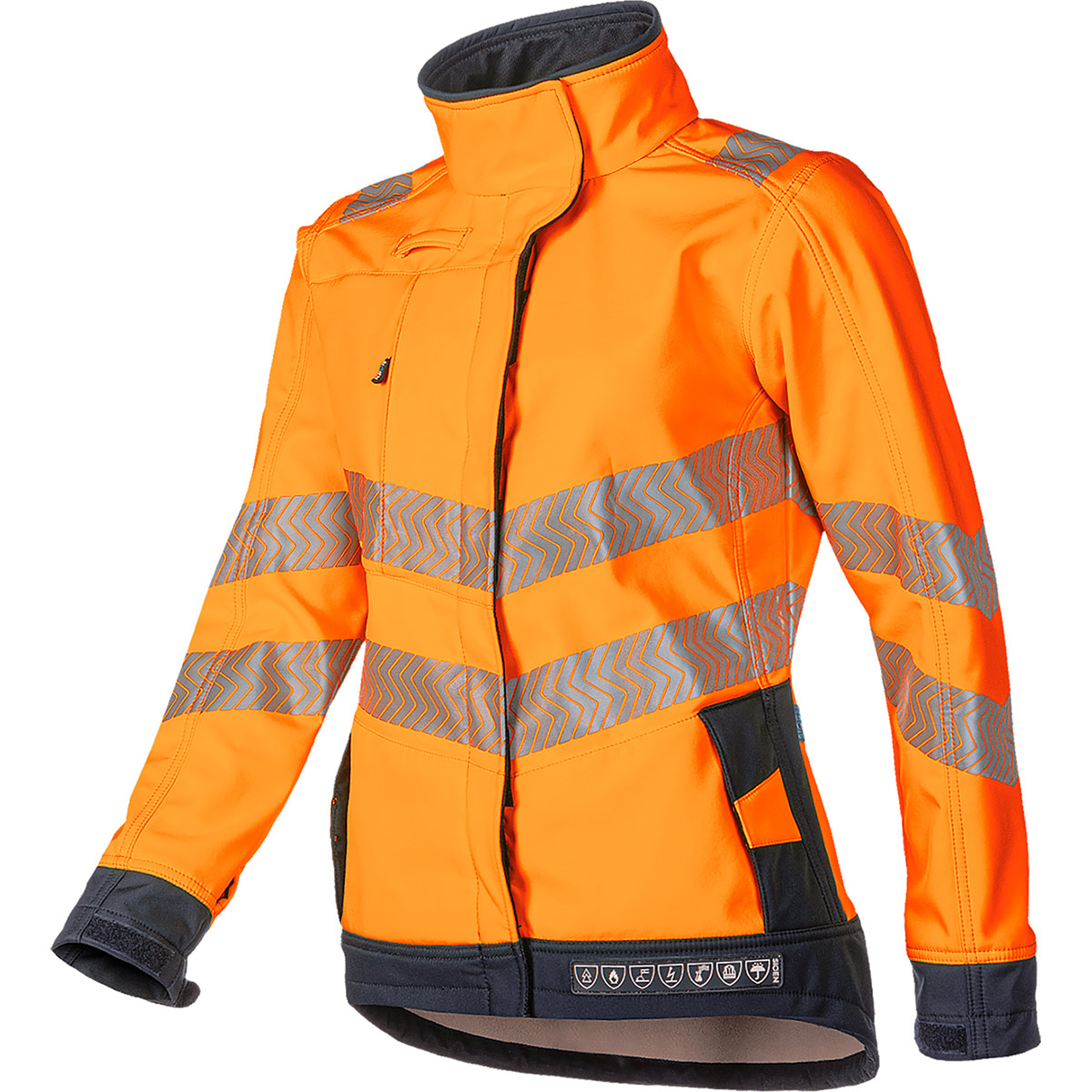 Sioen Heika Women’s Orange/Navy Hi-Vis Arc-Flash Softshell Jacket ...