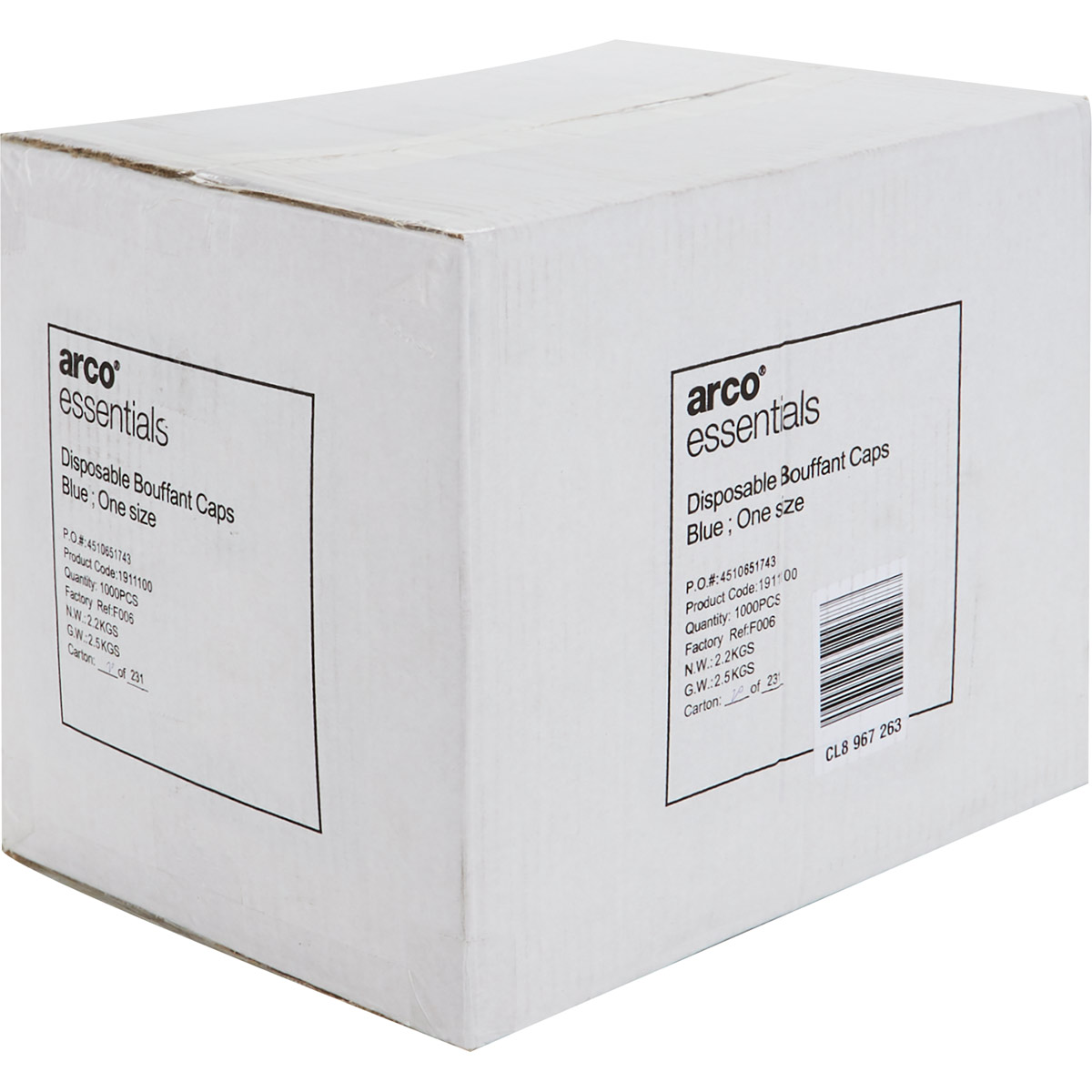 Arco Essentials Blue Disposable Bouffant Mob Caps (Case of 1000) | Arco ...
