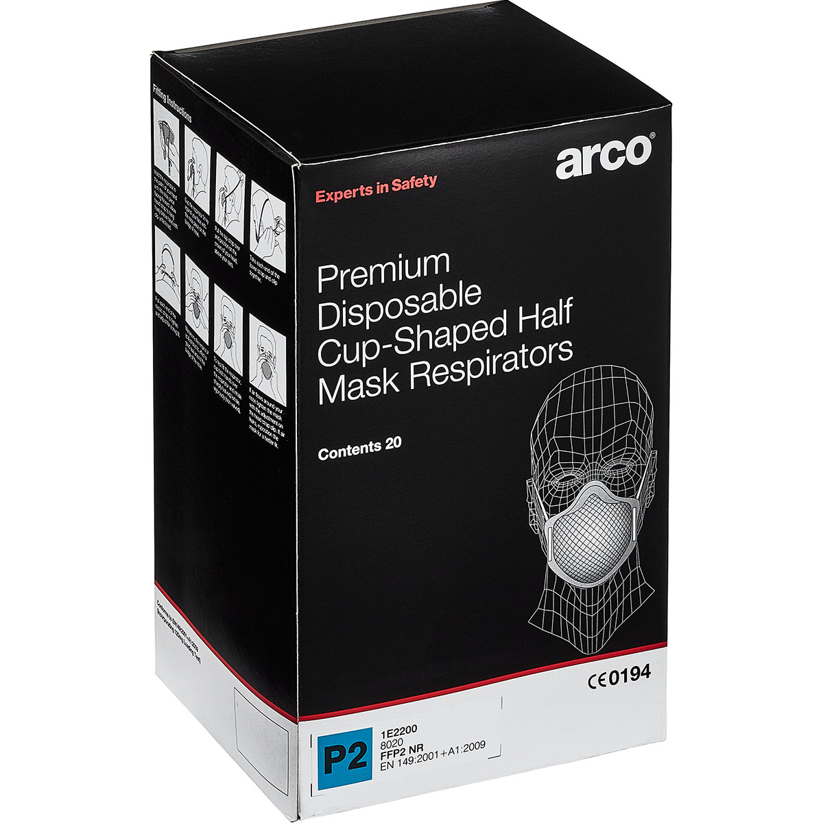 Arco Premium FFP2 Dust Mask (Pack of 20) | Arco | Disposable Face and ...