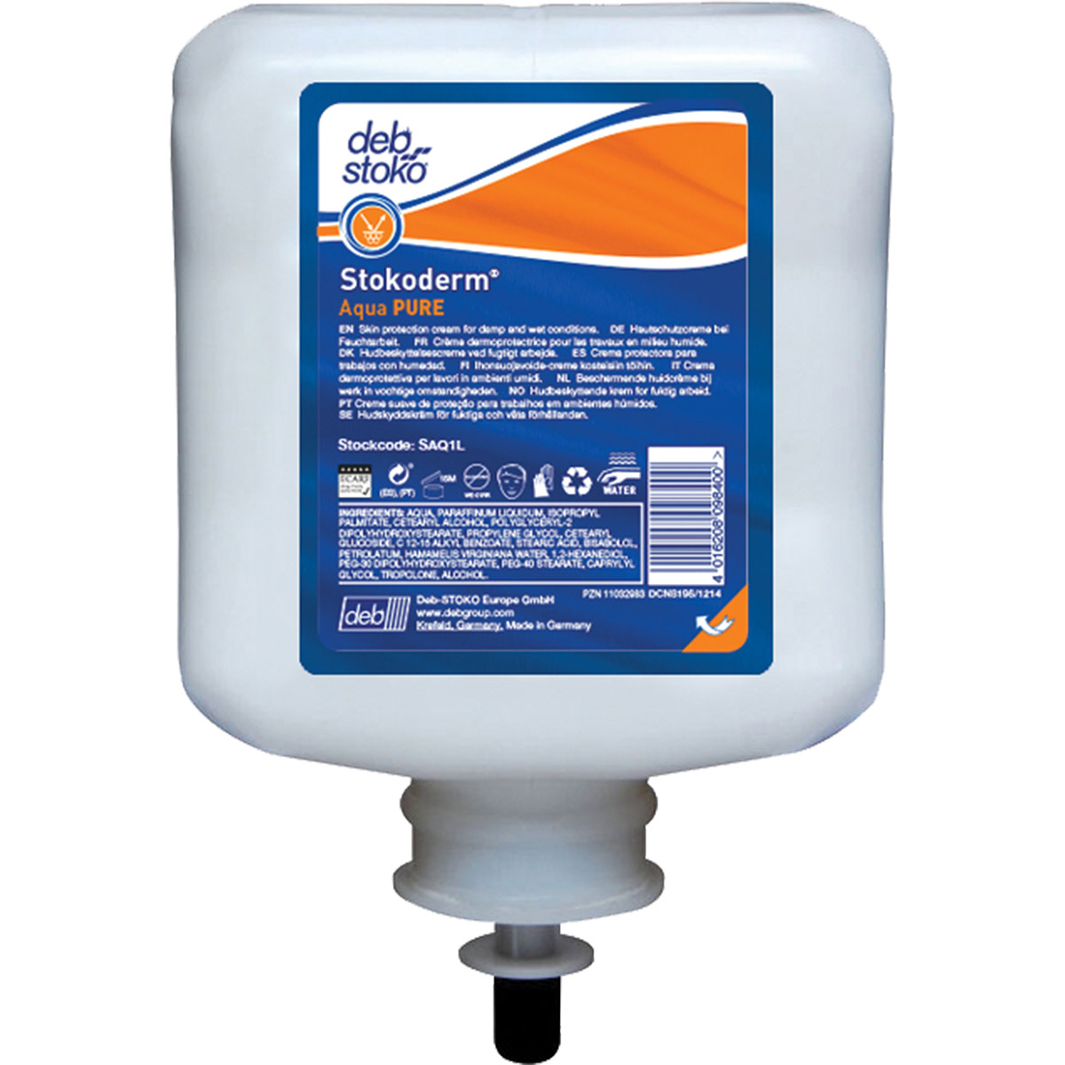 Deb Stoko Stokoderm Aqua PURE Hand Cream 1L | Deb | Skin Moisturisers ...