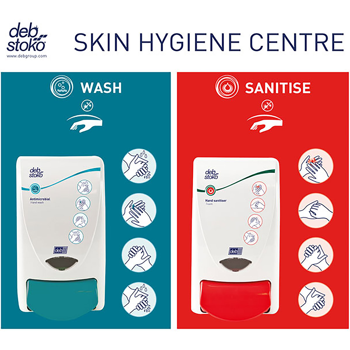 Deb Stoko Wash/Sanitise Dispenser Board | Deb | Skincare Dispensers ...