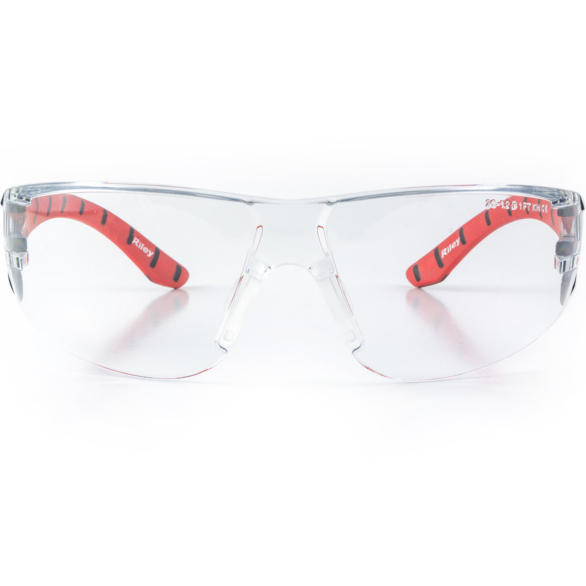 Riley STREAM Red Clear-Lens Safety Glasses | Riley | Eye Protection | Arco