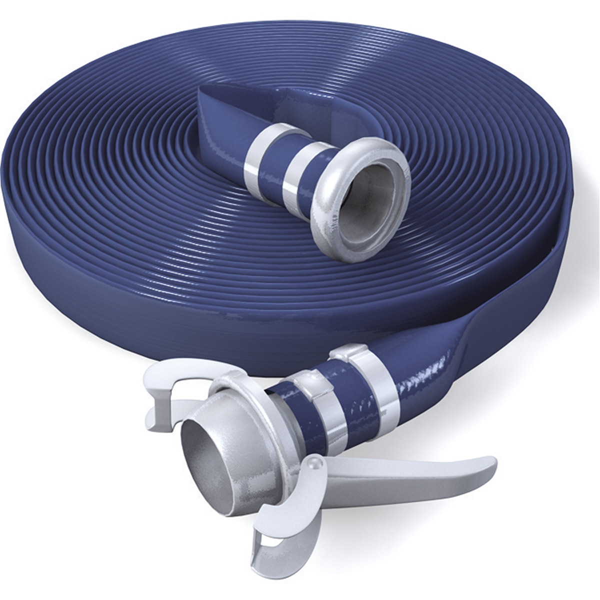 Blue PVC Layflat Hose Assembly with Lever Lock Couplings | Not Branded ...