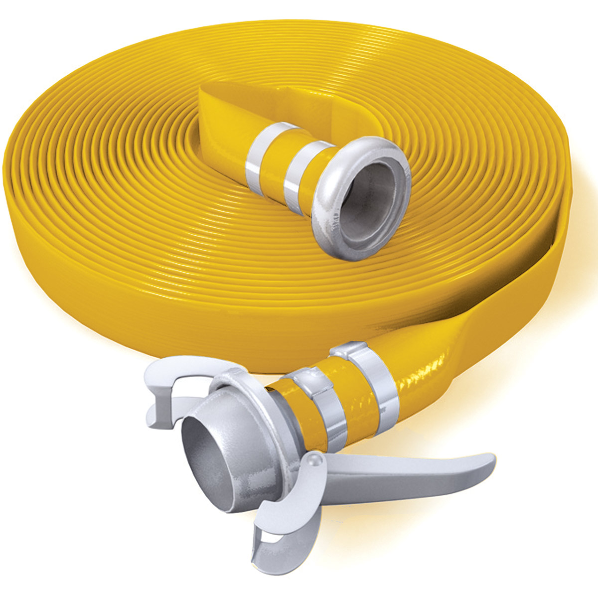 Yellow PVC Layflat Hose Assembly with Lever Lock Couplings | Not ...