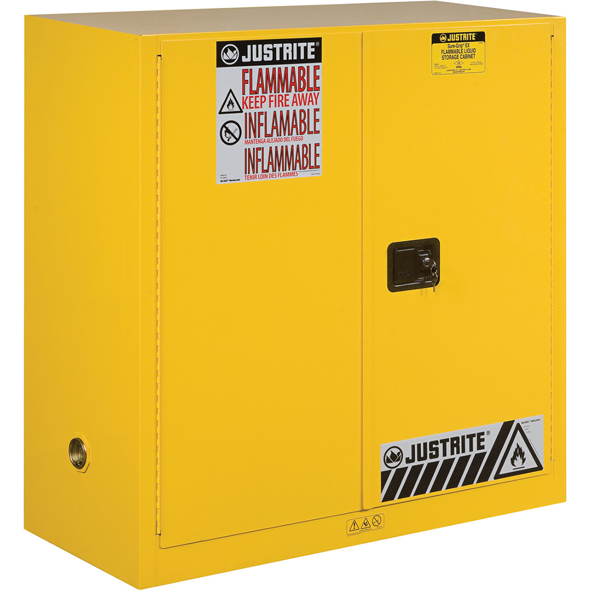 Justrite Sure-Grip EX 114L Self-Closing Flammable Safety Cabinet ...