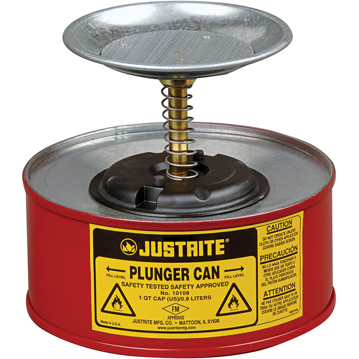 Justrite 1L 127mm-Dasher Plunger Can | Justrite | Plunger Cans | Arco