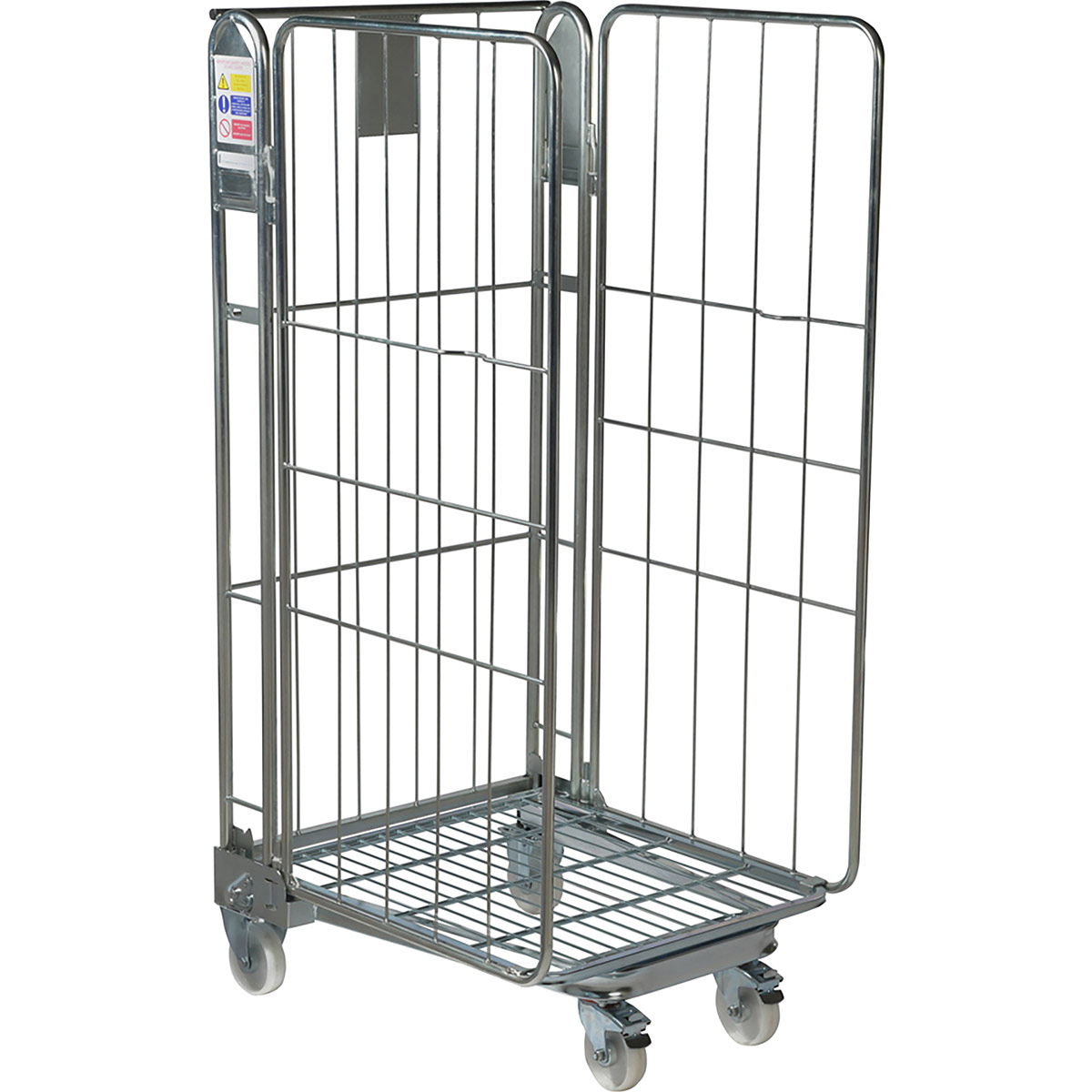 Palletower Three-Sided Nestable Wheeled Storage Cage | Pallettopper ...