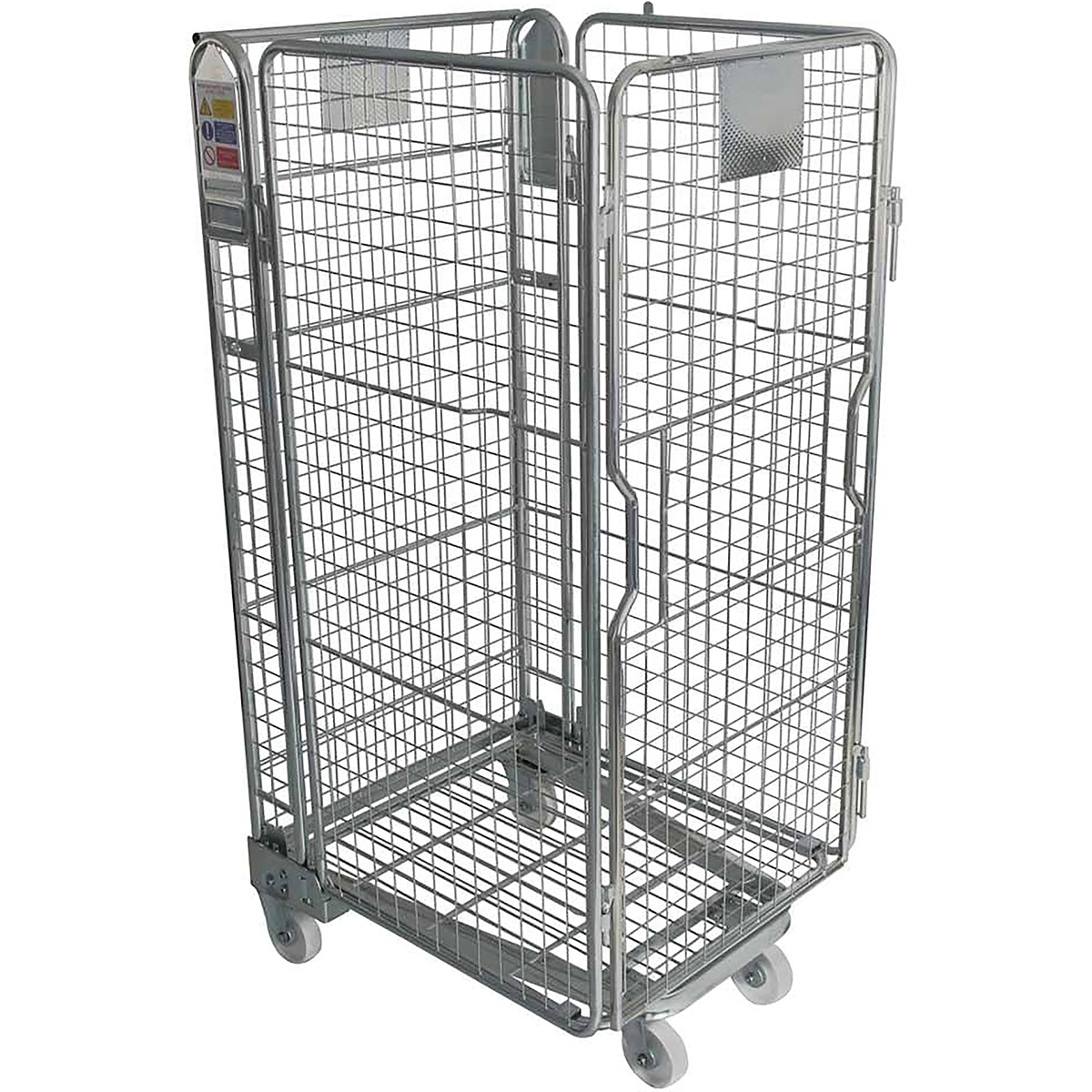 Palletower Four-Sided Mesh-Infill Nestable Wheeled Storage Cage ...