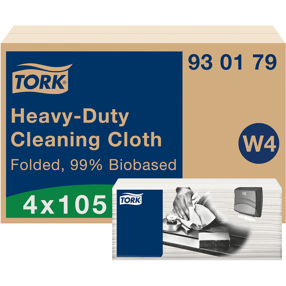 Tork W4 White 99% Biobased Heavy-Duty Cleaning Cloth Pack (Pack of 4 ...