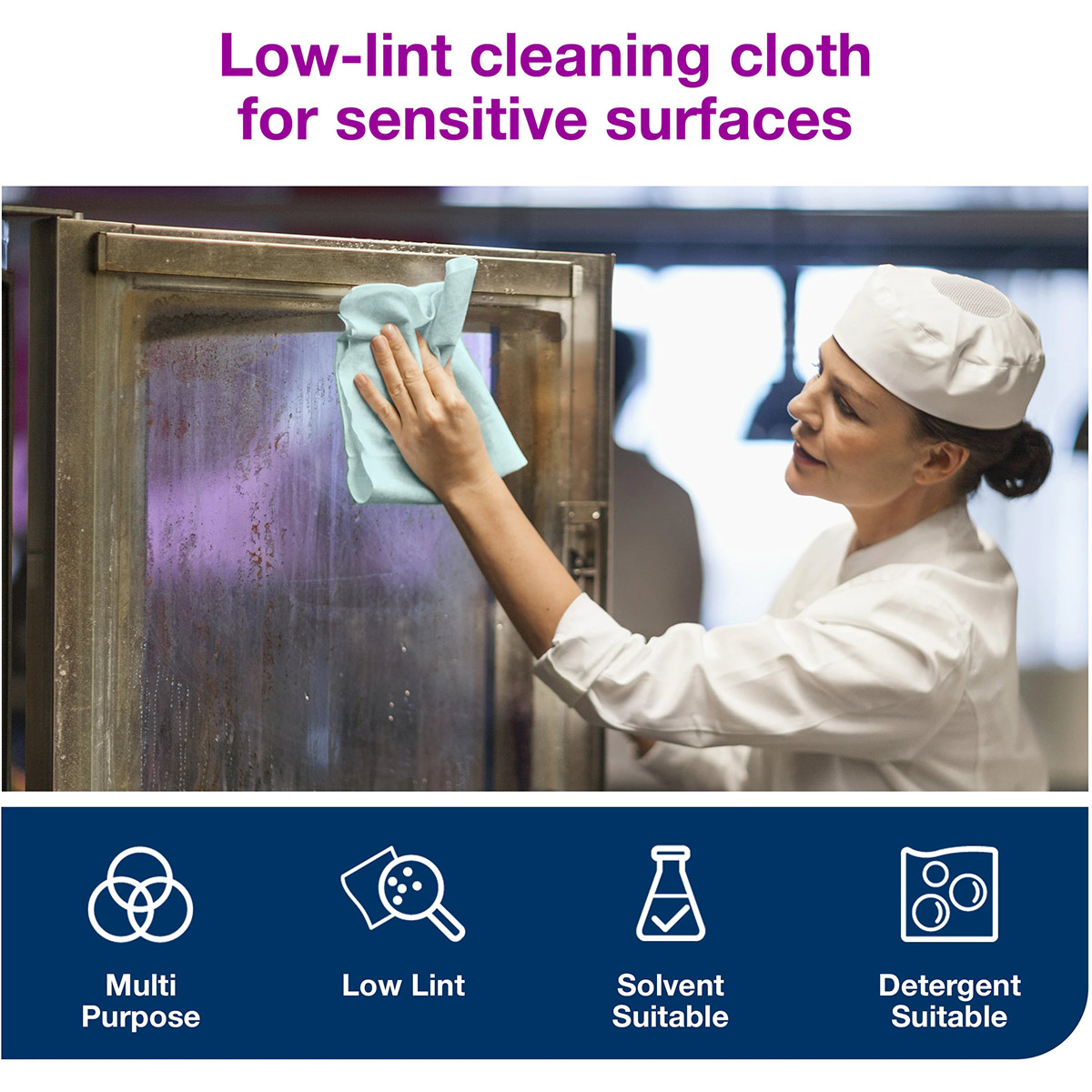 Tork W8 Turquoise Folded Low-Linting Cleaning Cloths Pack (Case of 8 ...