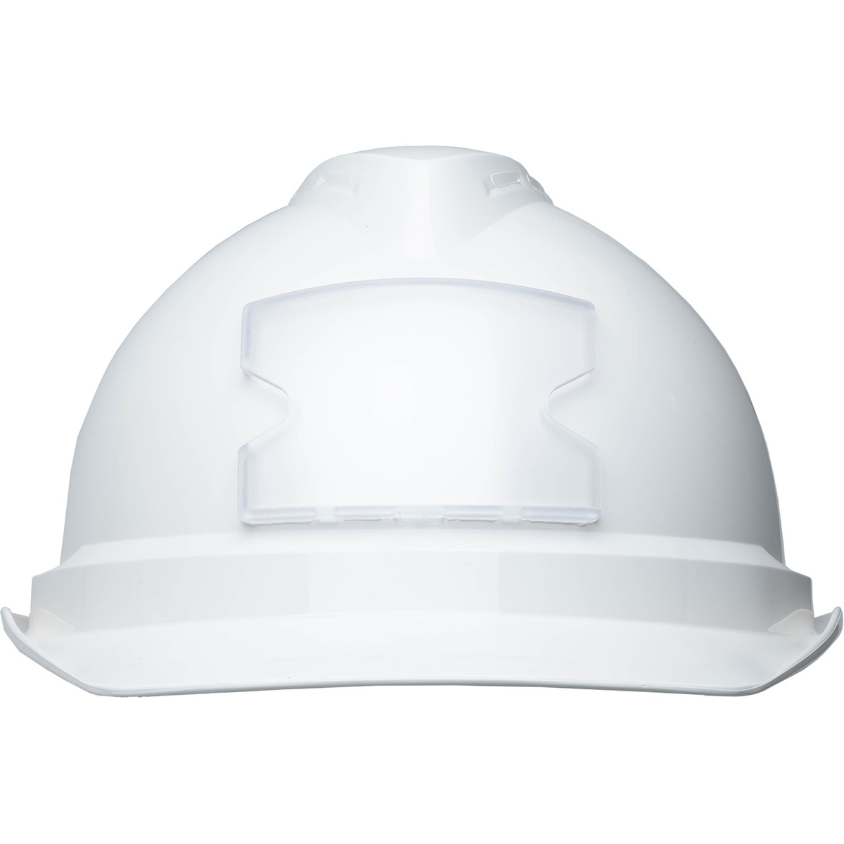 MSA V-Gard 500 White Unvented Push-Key Safety Helmet with Badge Holder ...