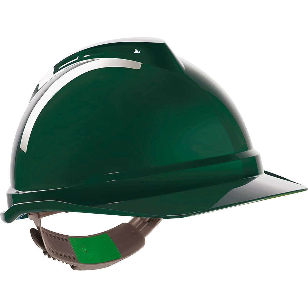 MSA V-Gard 500 Green Unvented Push-Key Safety Helmet | MSA | Safety ...