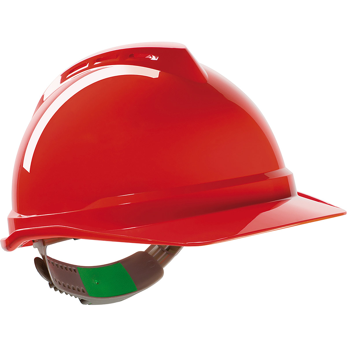 MSA V-Gard 500 Red Unvented Push-Key Safety Helmet | MSA | Safety ...
