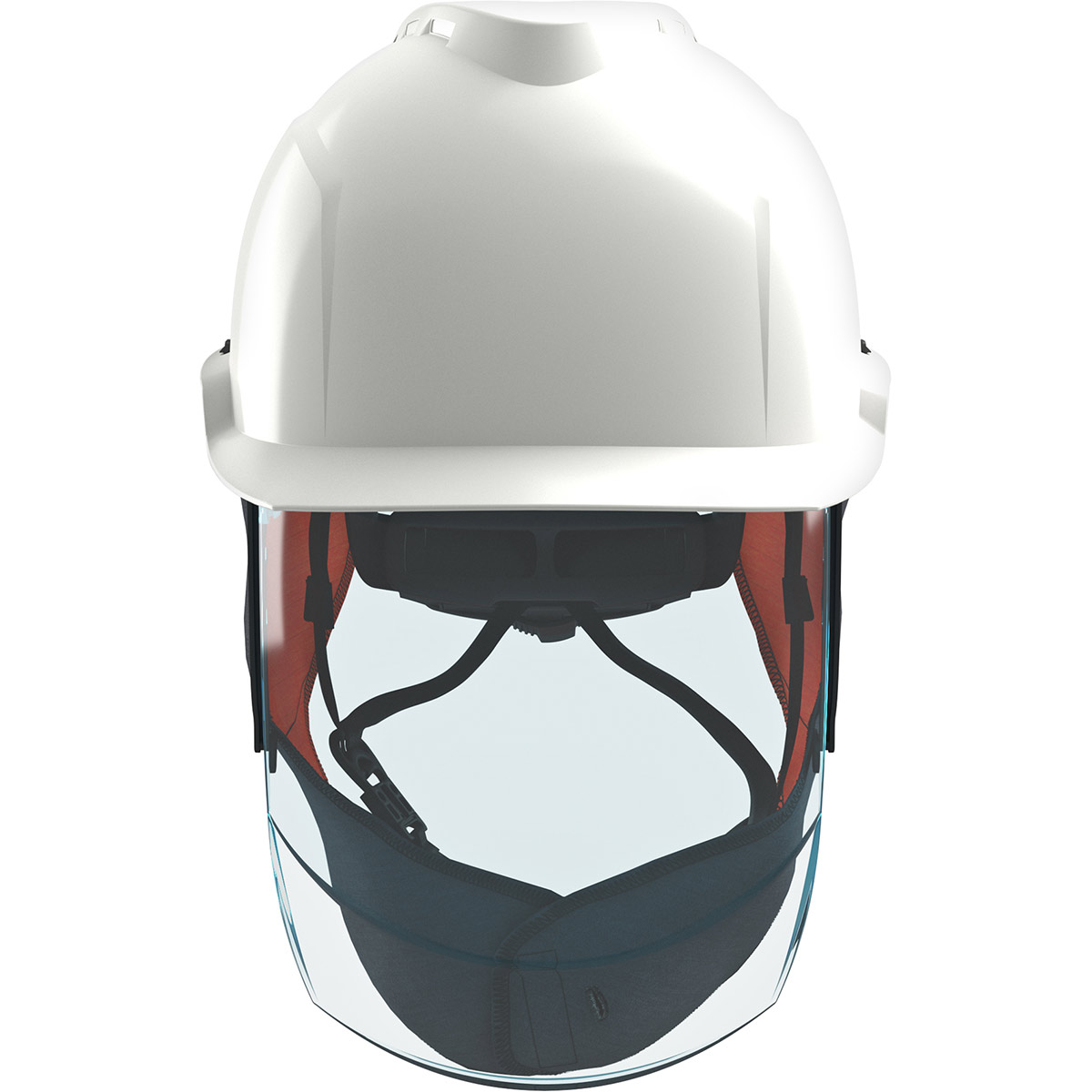 MSA V-Gard 950 White Safety Helmet with Class-2 Arc-Flash Face Shield ...