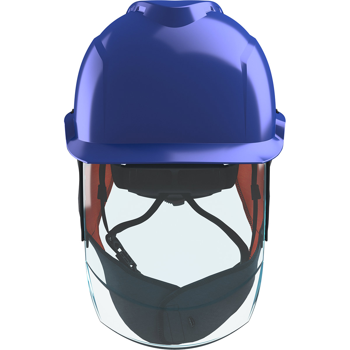 MSA V-Gard 950 Blue Safety Helmet with Class-2 Arc-Flash Face Shield ...