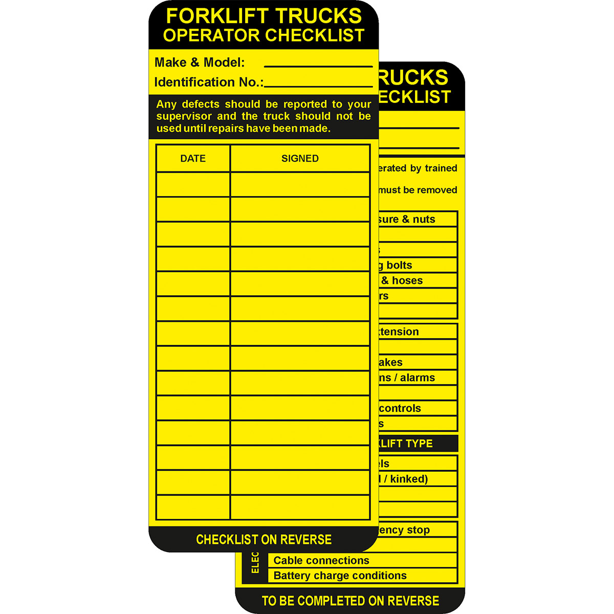AssetTag MAX Yellow Forklift Insert Tag (Pack of 10) | Spectrum ...