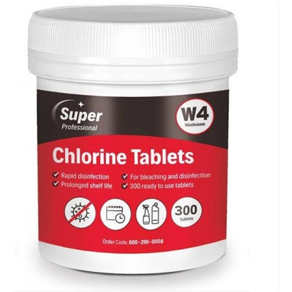 Super Professional W4 Chlorine Disinfectant Tablets (Tub of 300 ...