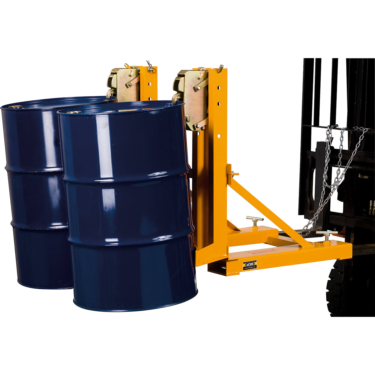 IGE Double Drum-Lifter Forklift Attachment | IGE | Forklift Drum ...