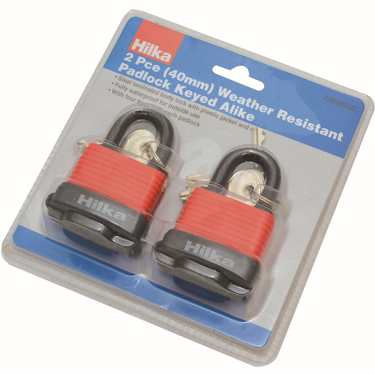 Hilka Keyed-Alike 40mm Weather-Resistant Padlock (Pack of Two) | Hilka ...