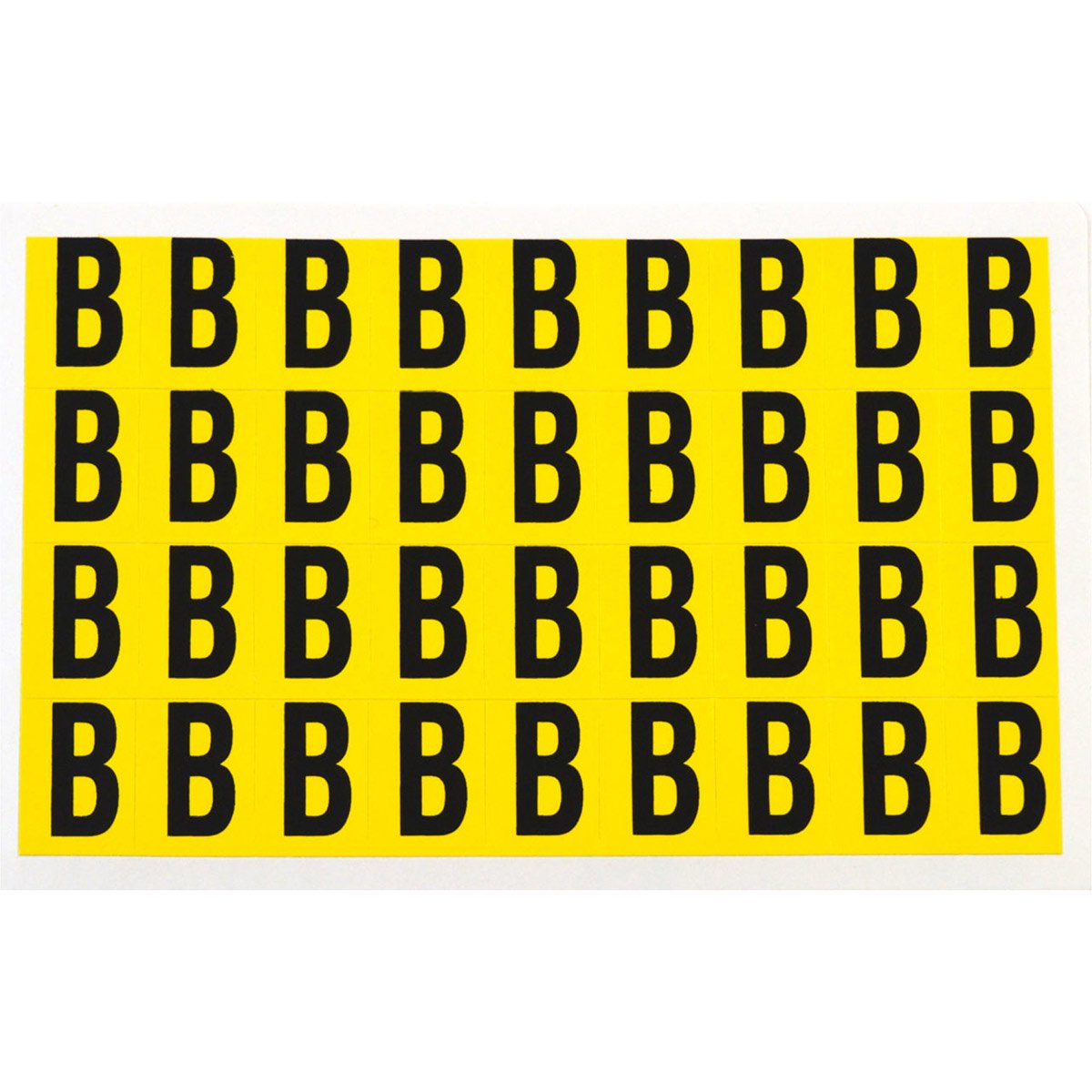Beaverswood Self-Adhesive Yellow "B" Letter Label 14mm x 19mm (Sheet of ...
