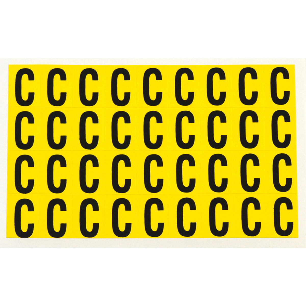 Beaverswood Self-Adhesive Yellow "C" Letter Label 14mm x 19mm (Sheet of ...