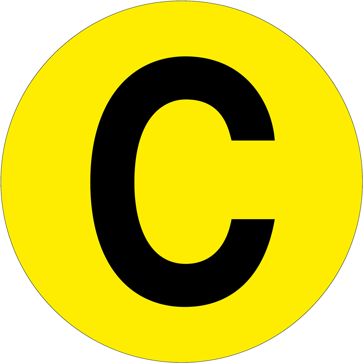 Beaverswood Self-Adhesive Black/Yellow "C" Letter Floor Graphic 190mm ...