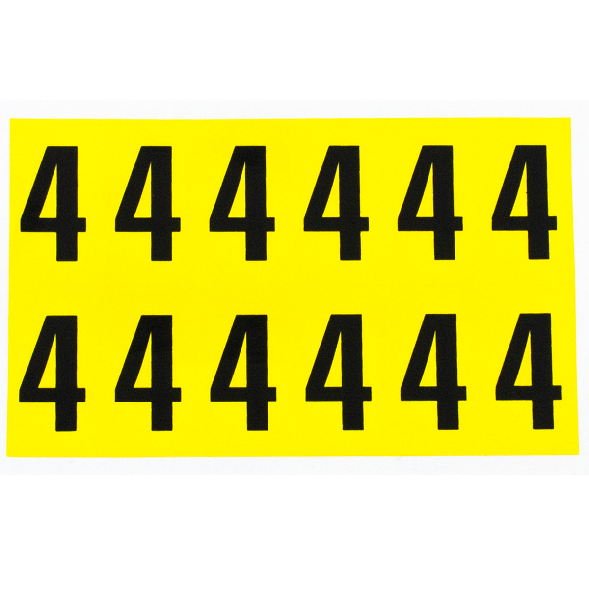 Beaverswood Self-Adhesive Yellow "4" Number Label 21mm x 38mm (Sheet of ...