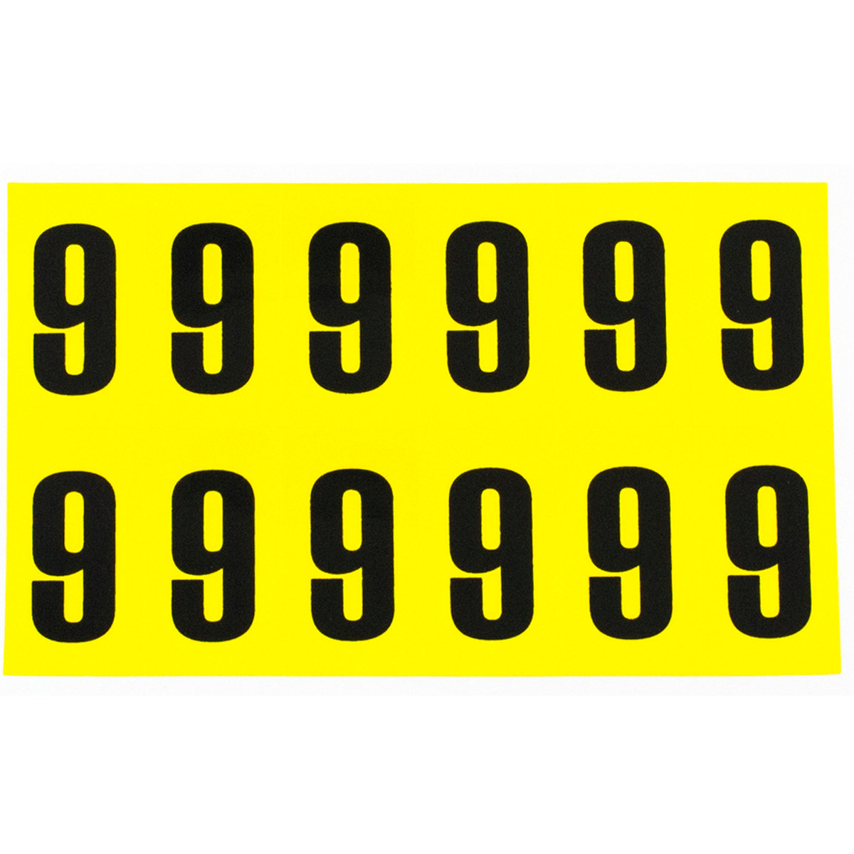 Beaverswood Self-Adhesive Yellow "9" Number Label 21mm x 38mm (Sheet of ...