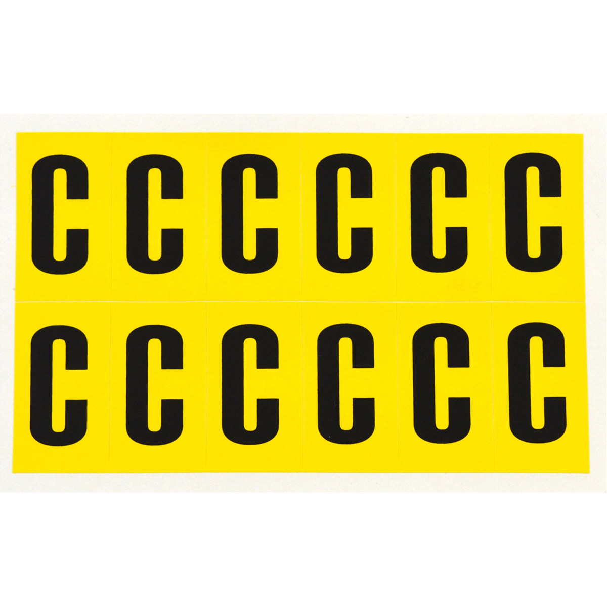 Beaverswood Self-Adhesive Yellow "C" Letter Label 21mm x 38mm (Sheet of ...