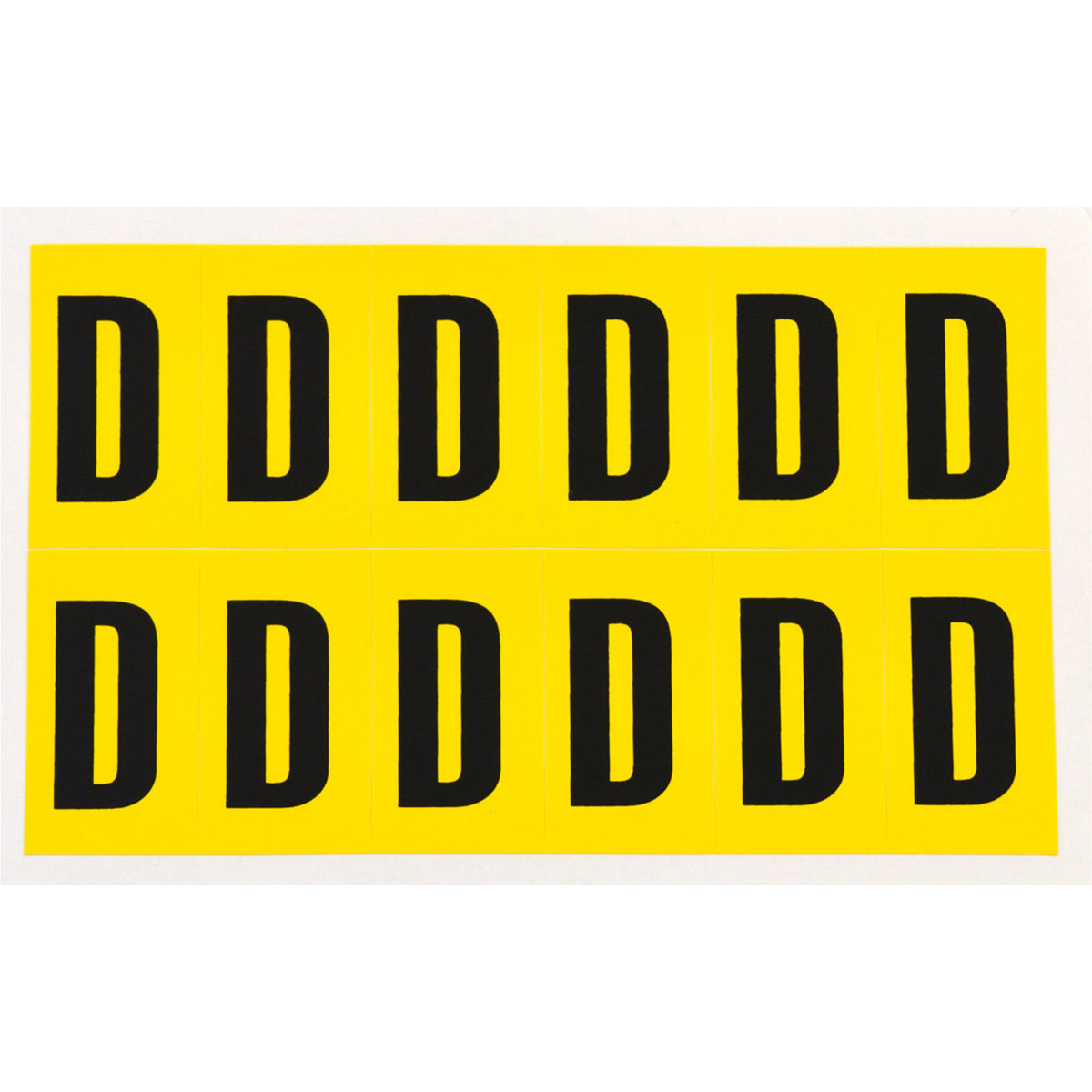 Beaverswood Self-Adhesive Yellow "D" Letter Label 21mm x 38mm (Sheet of ...