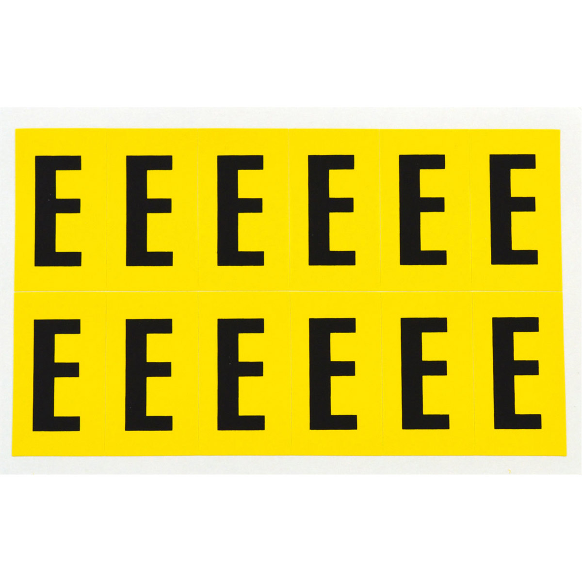 Beaverswood Self-Adhesive Yellow "E" Letter Label 21mm x 38mm (Sheet of ...