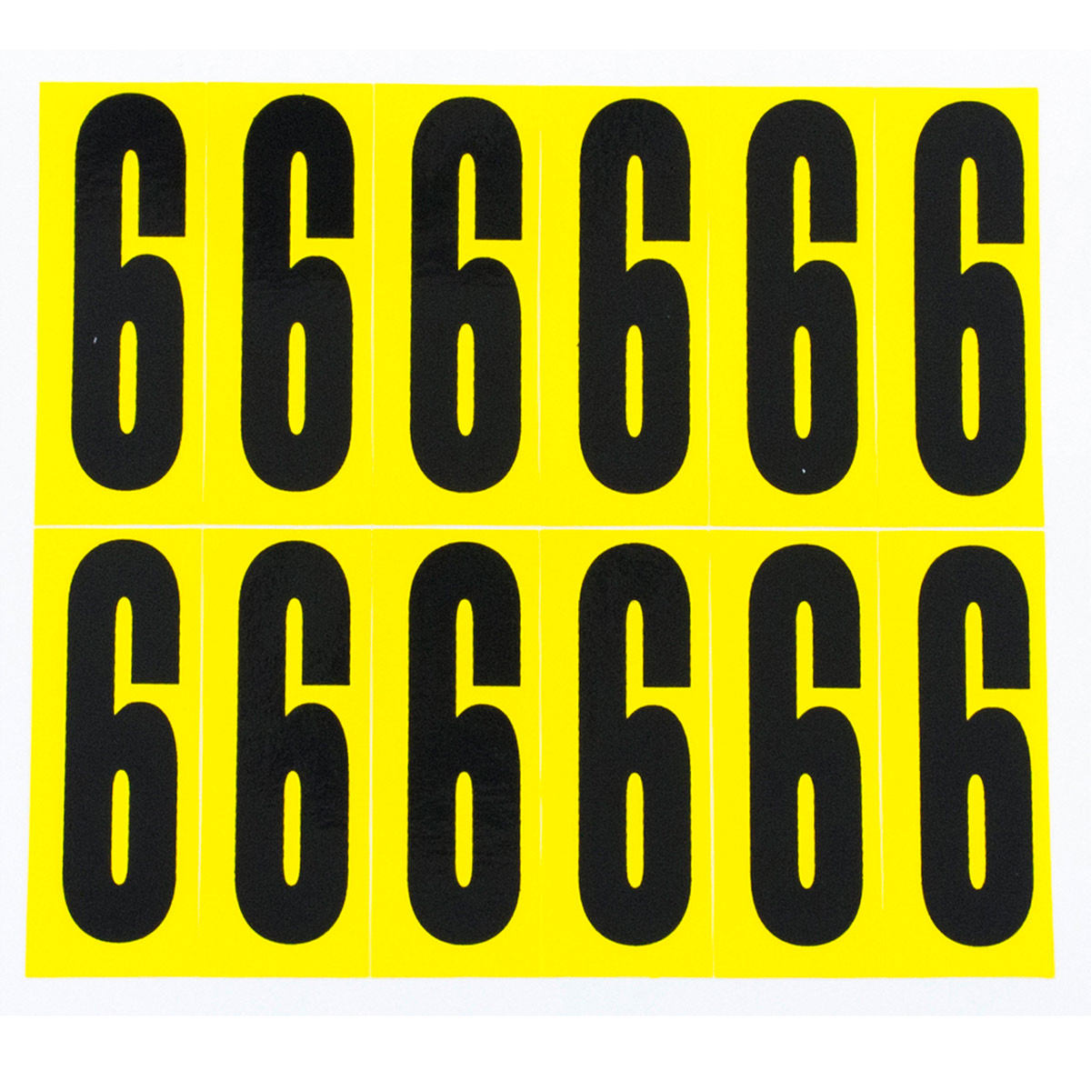 Beaverswood Self-Adhesive Yellow "6" Number Label 21mm x 56mm (Sheet of ...