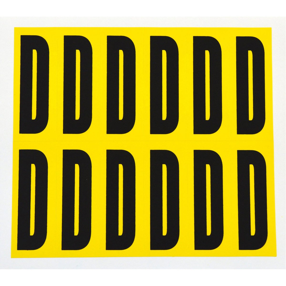 Beaverswood Self-Adhesive Yellow "D" Letter Label 21mm x 56mm (Sheet of ...