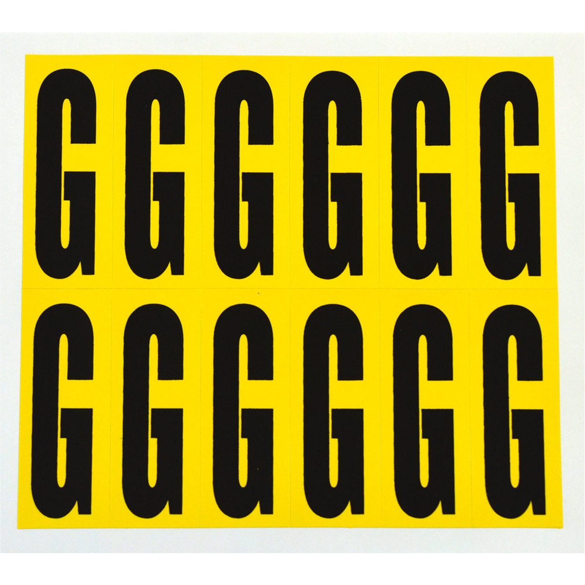 Beaverswood Self-Adhesive Yellow "G" Letter Label 21mm x 56mm (Sheet of ...